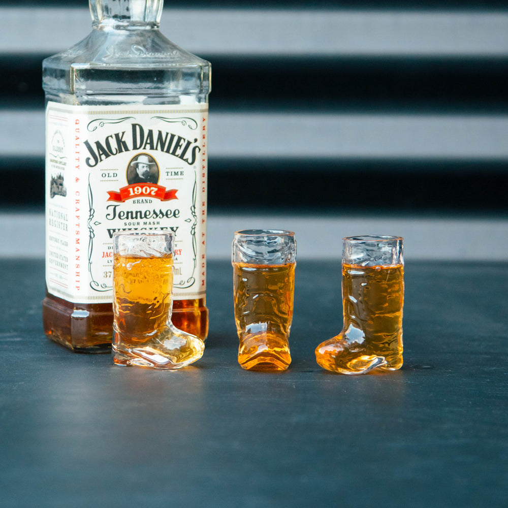 Glass Cowboy Boot Shot Glasses